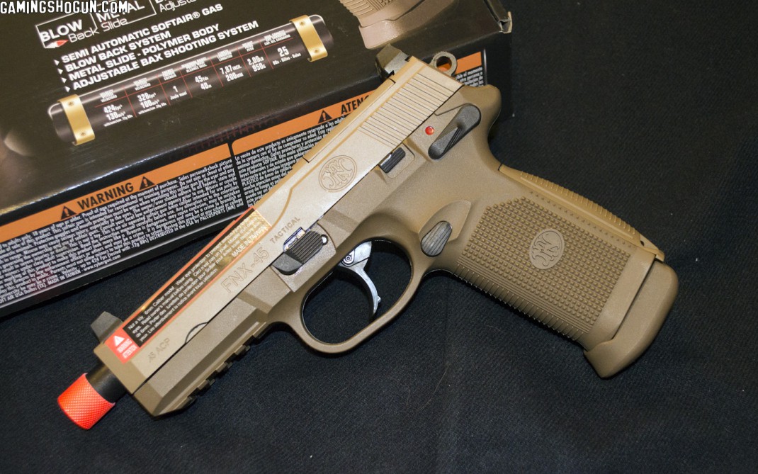 FN Herstal FNX-45 Tactical Airsoft Gas Blowback Pistol by Cybergun ...